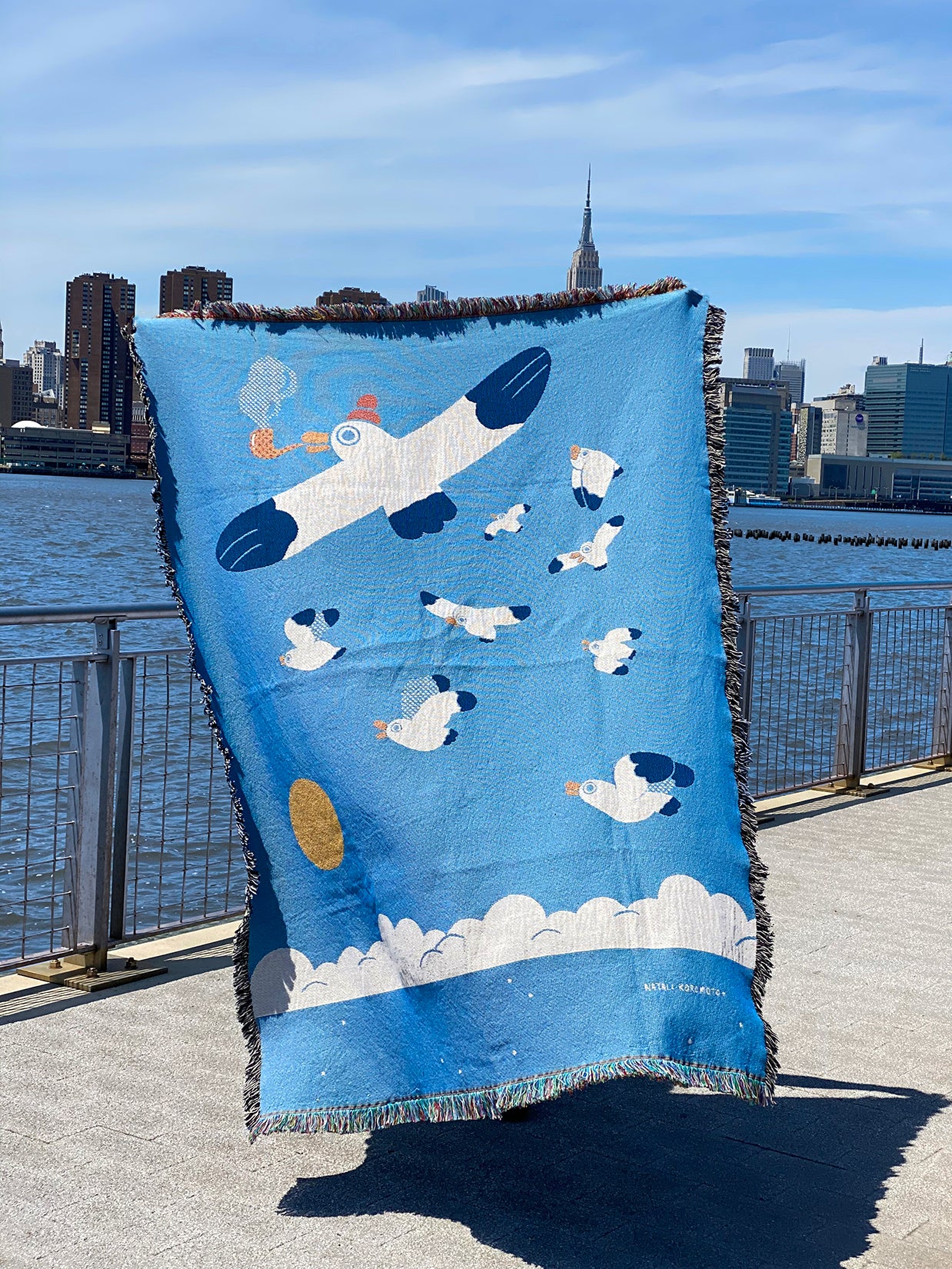 "Salty" Seagull Throw blanket